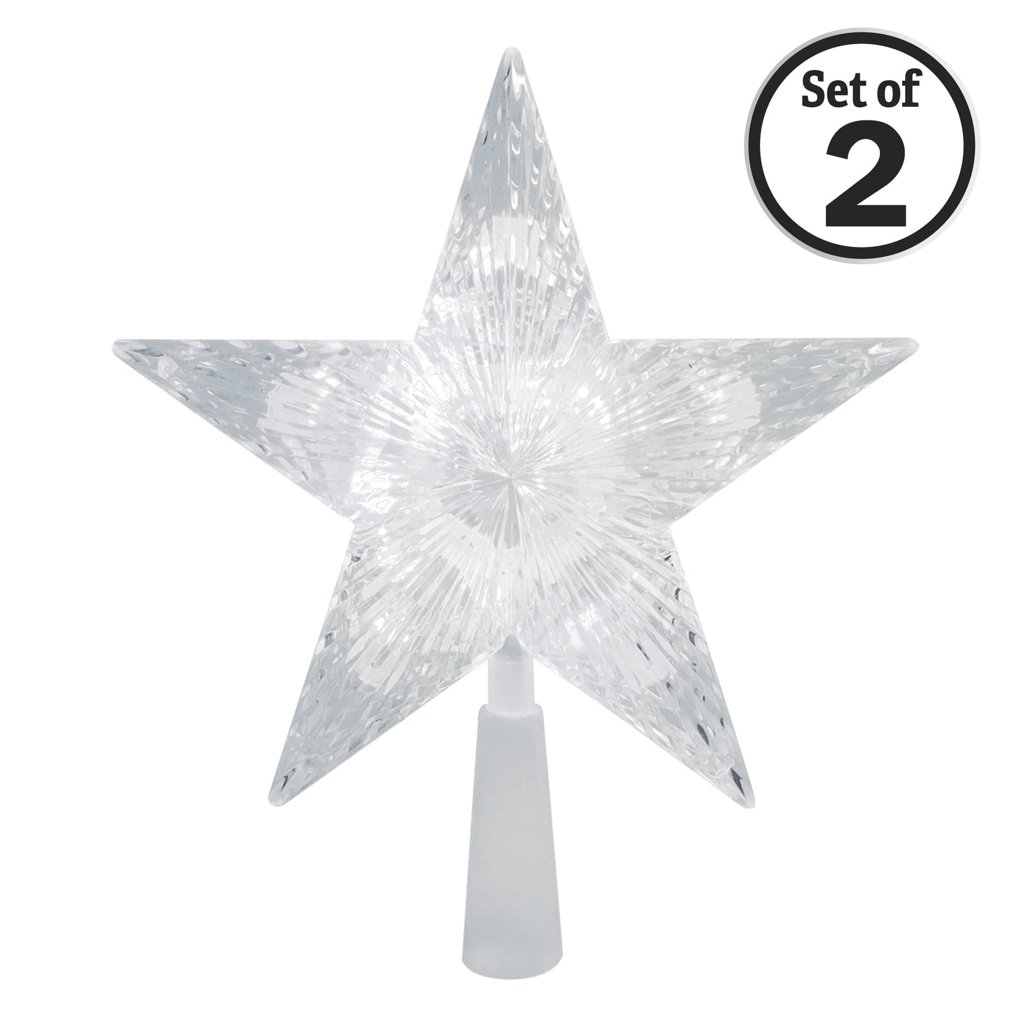 Brite Star Battery Operated 10 Lt Pentagram Star LED Tree Topper, Pure ...