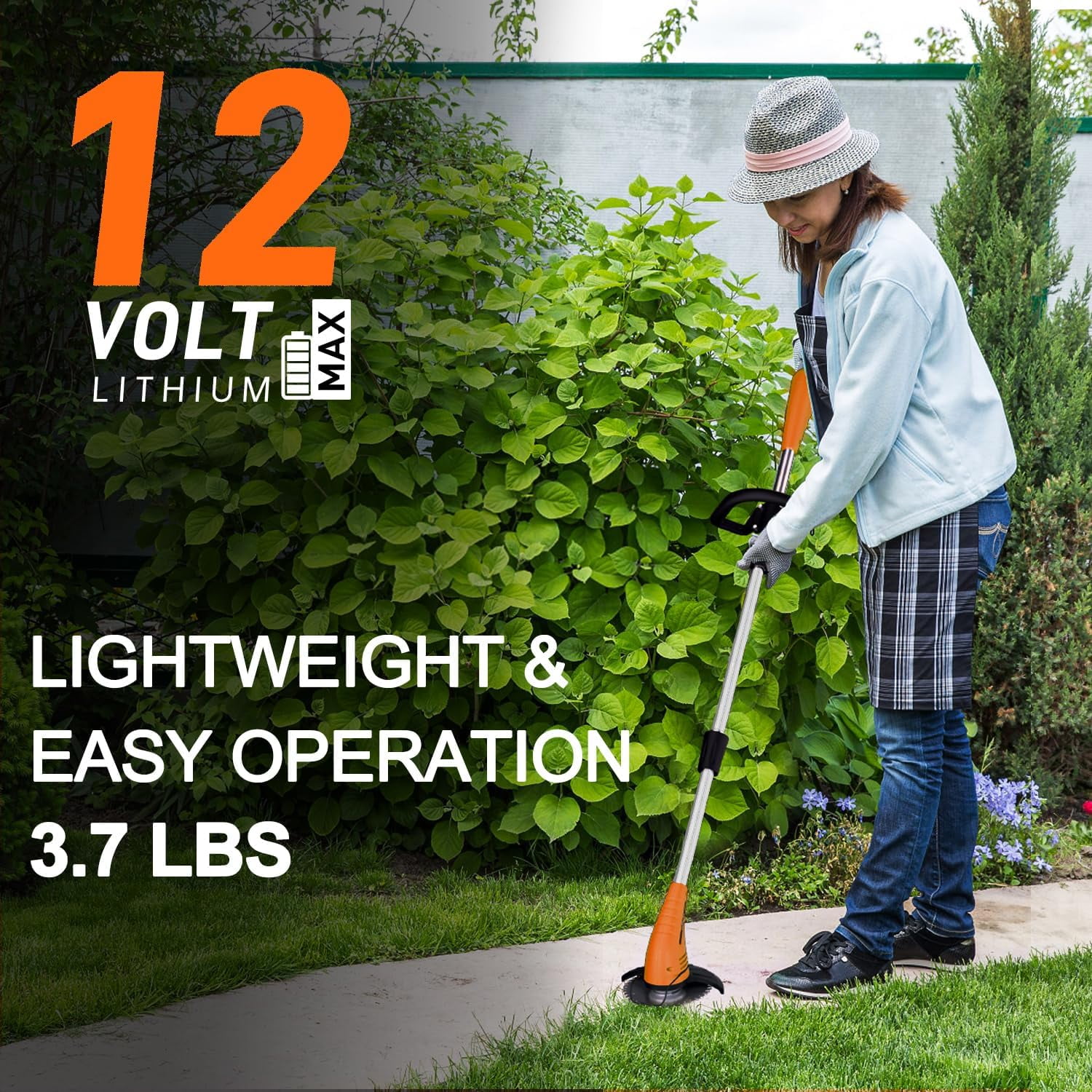 Battery Operated: 12V Cordless Grass Trimmer with 2.0Ah Battery, Fast ...
