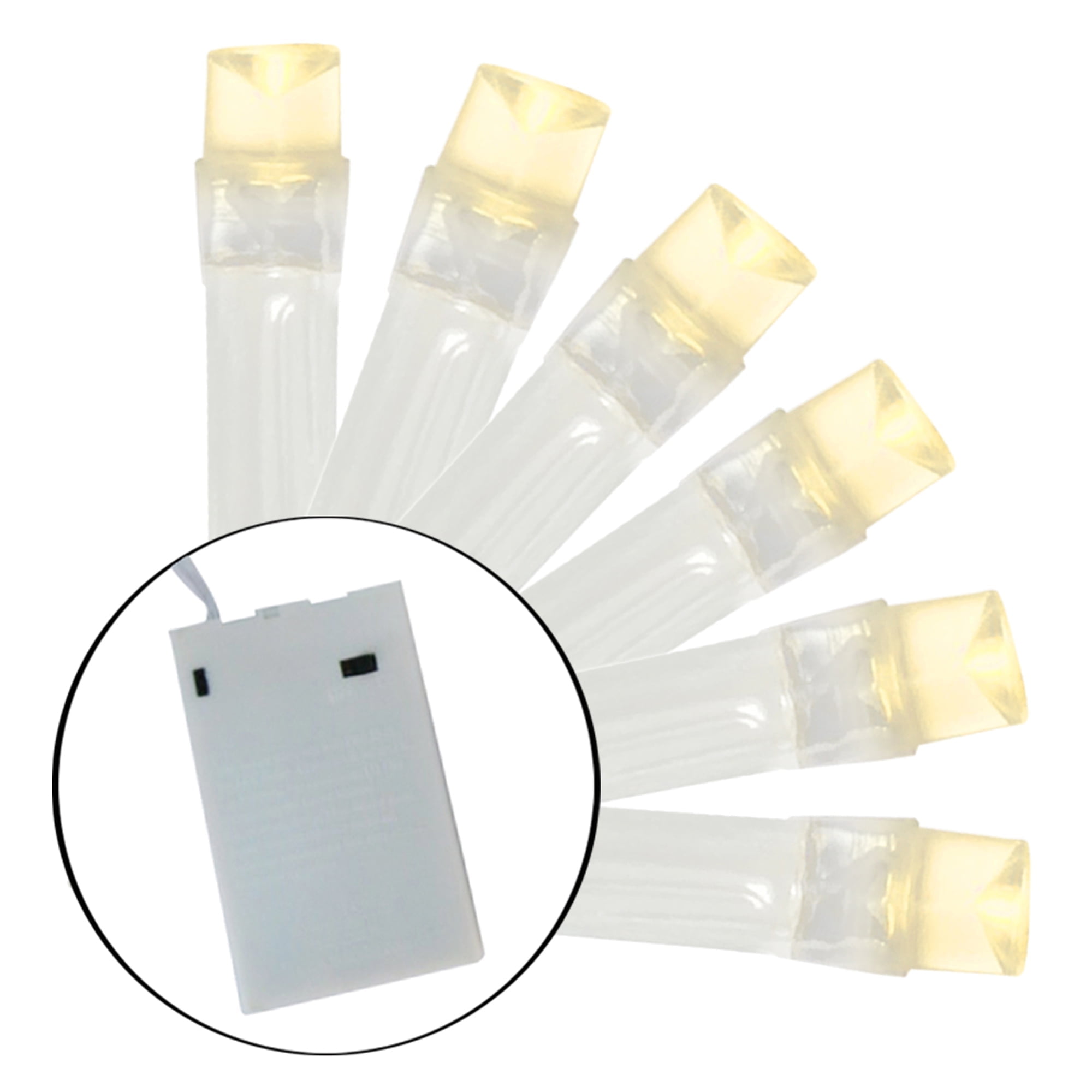 Battery Operated 15 Lt Little Lites LED Lights, Warm White, Clear Wire ...