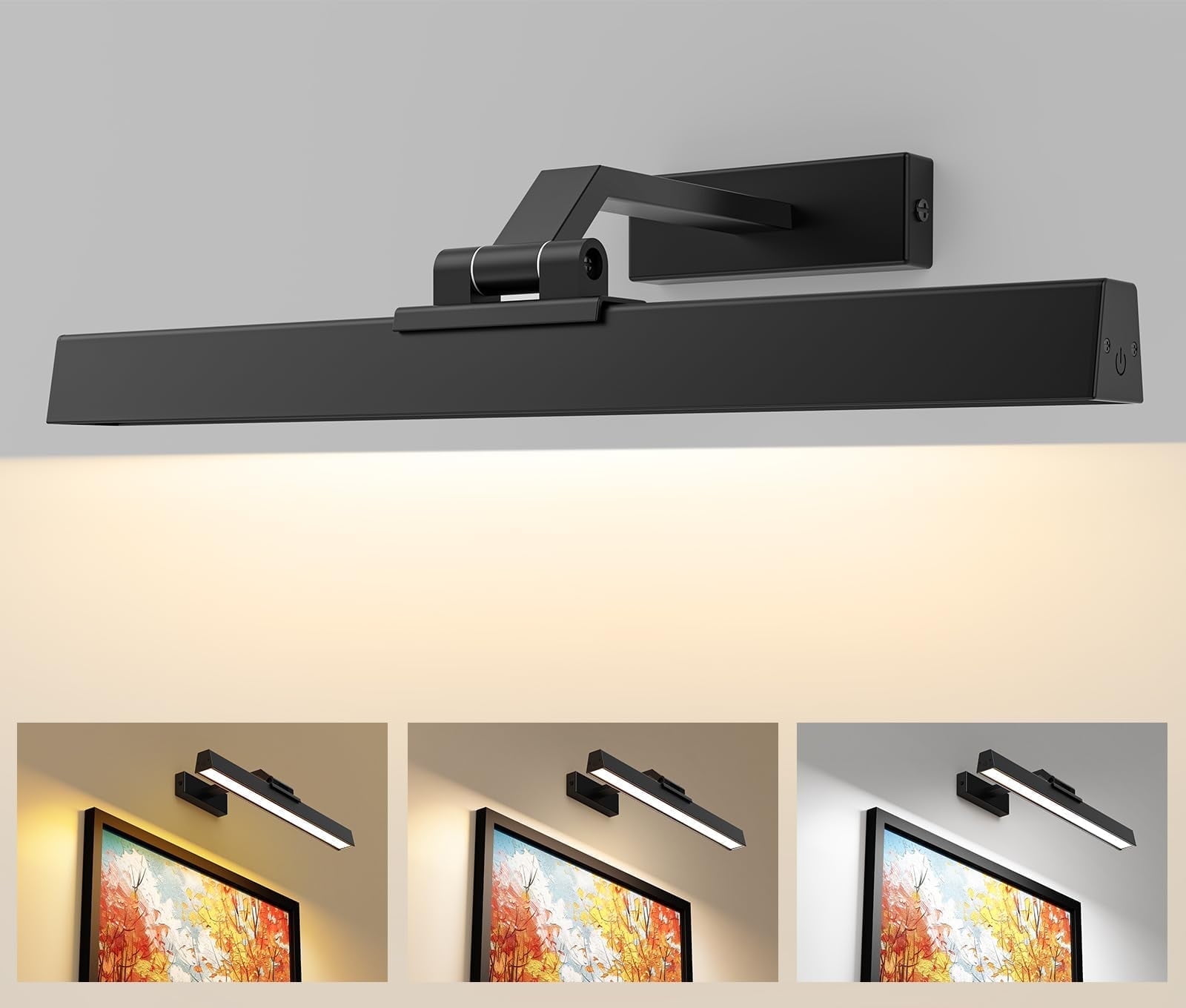 Afyuol Wireless LED Picture Light, Rechargeable, Dimmable, Remote ...