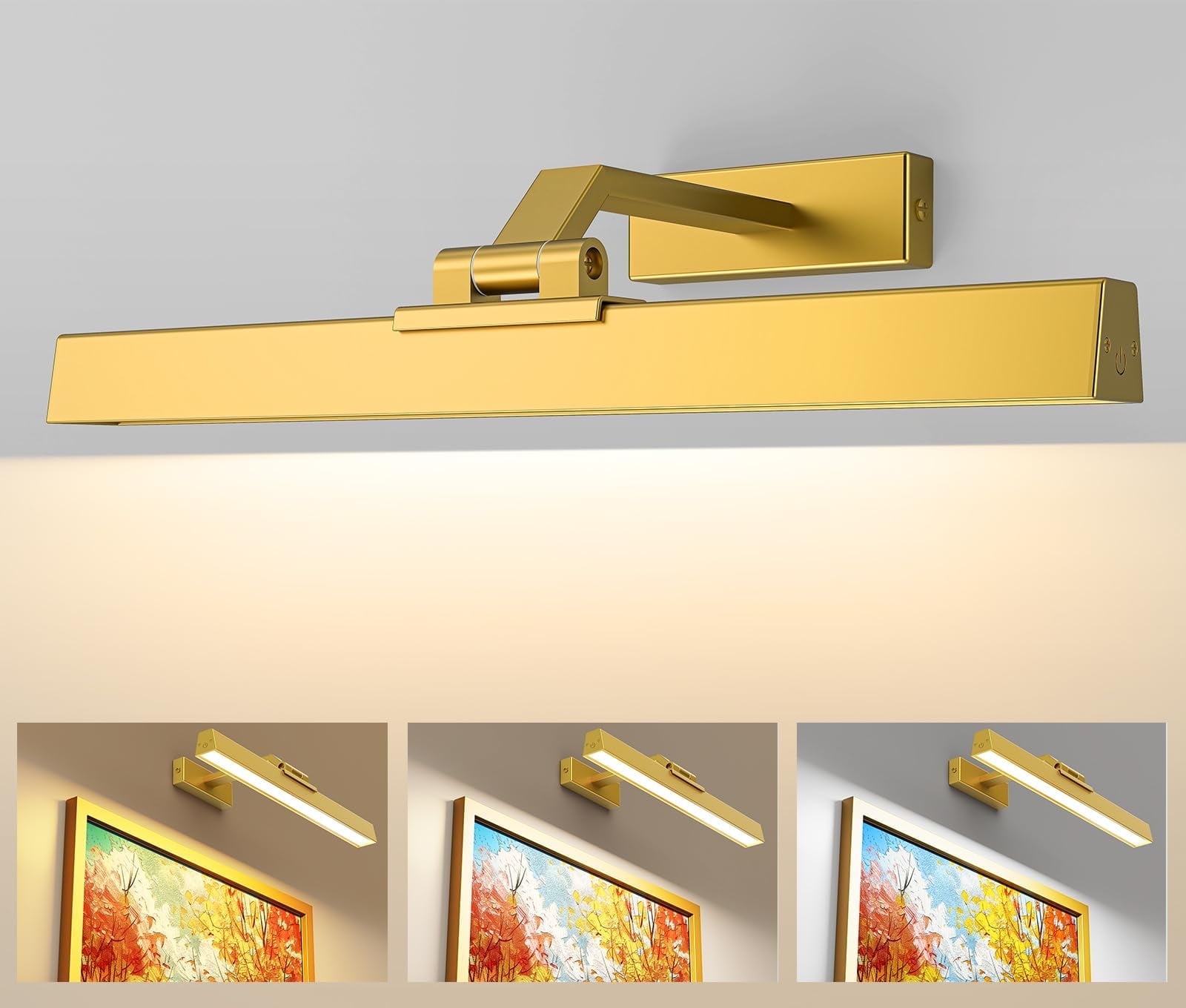 Rechargeable Battery Operated Picture Lights - 5000mAh Indoor Dimmable ...