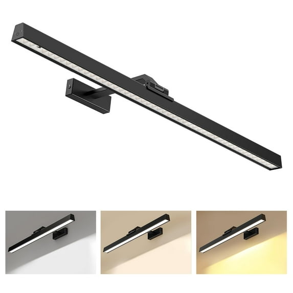 Afyuol Wireless LED Picture Light 60cm Rechargeable Dimmable Wall Lamp ...