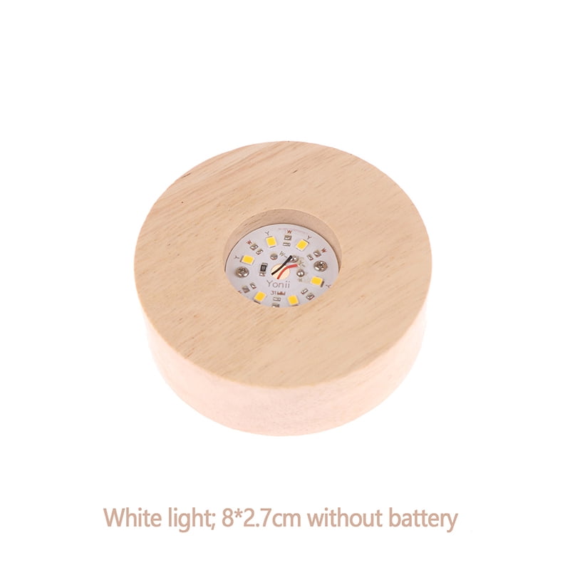 Battery Operated 8/10cm Round Wooden LED Light Dispaly Base Stand ...