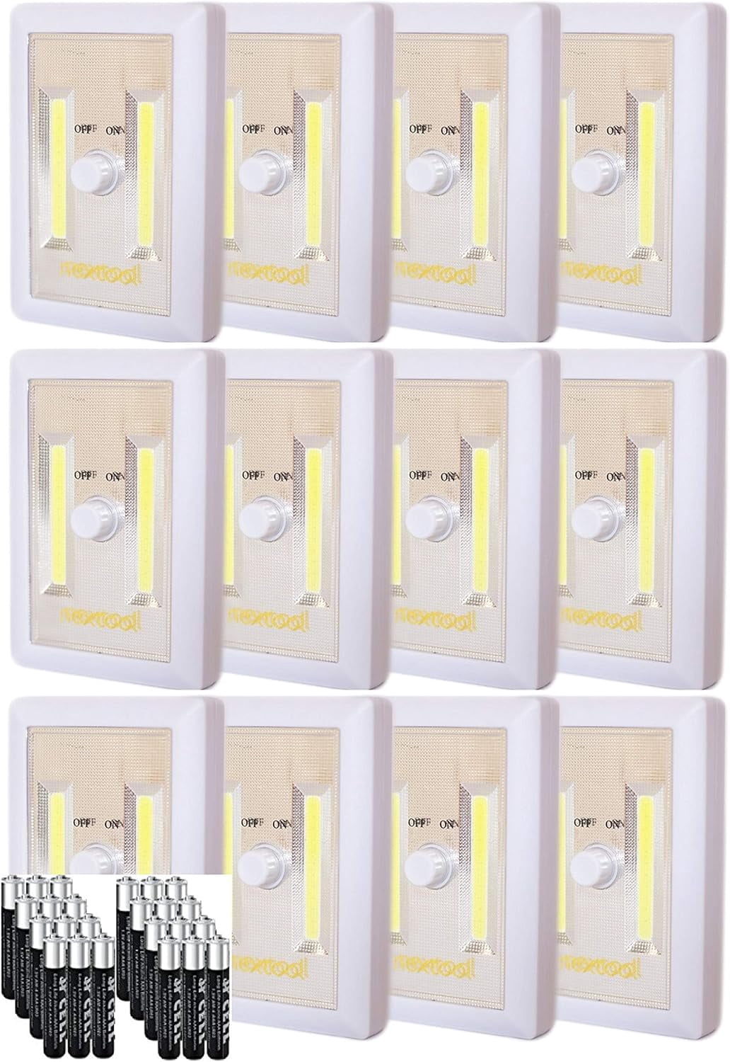 Battery Operated Adjustable Brightness LED Night Lights, 200 Lumen ...
