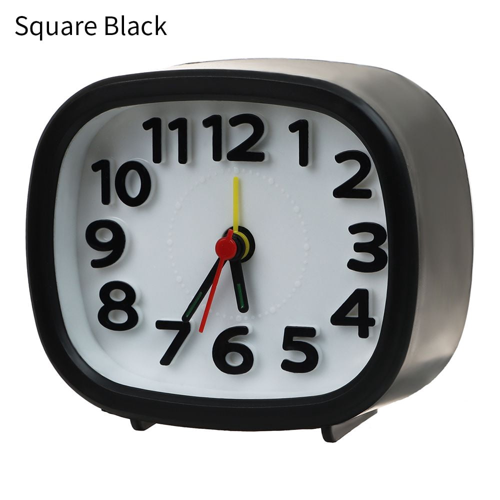 Battery Operated Alarm Clock Quiet Quartz No Tick Bedside Clocks Home ...
