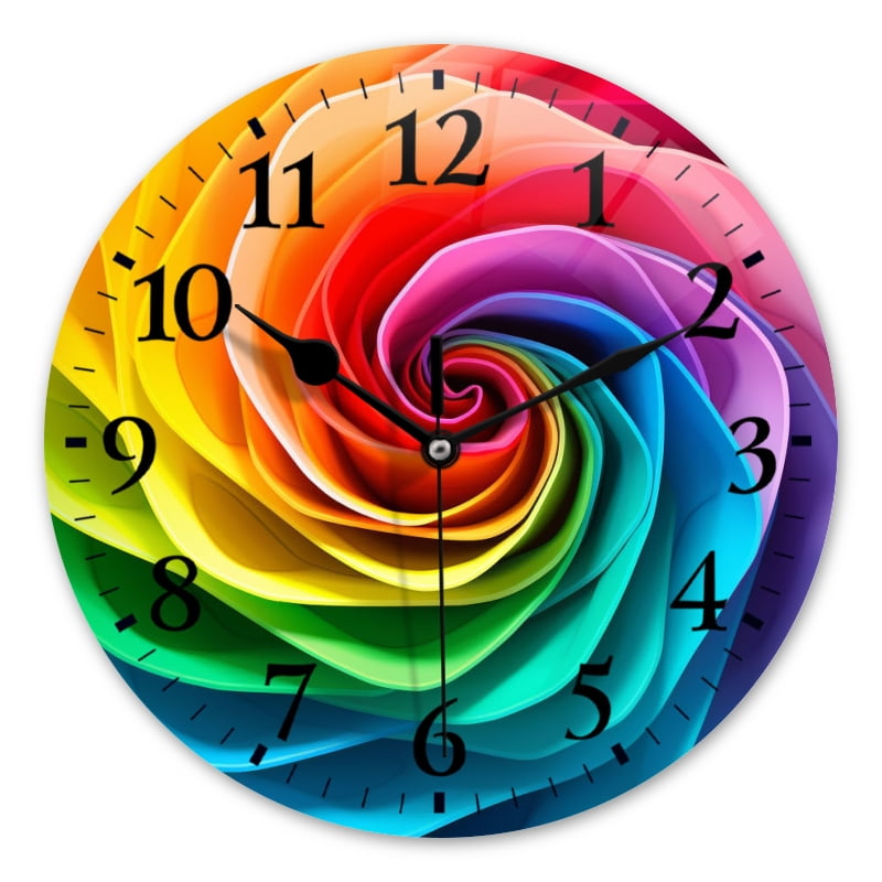 Battery Operated Analog Wall Clocks Non-Ticking Silent Modern Clock ...
