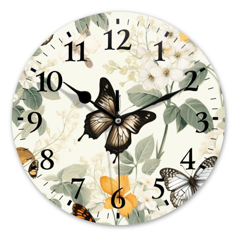 Battery Operated Analog Wall Clocks Non-Ticking Silent Modern Clock ...
