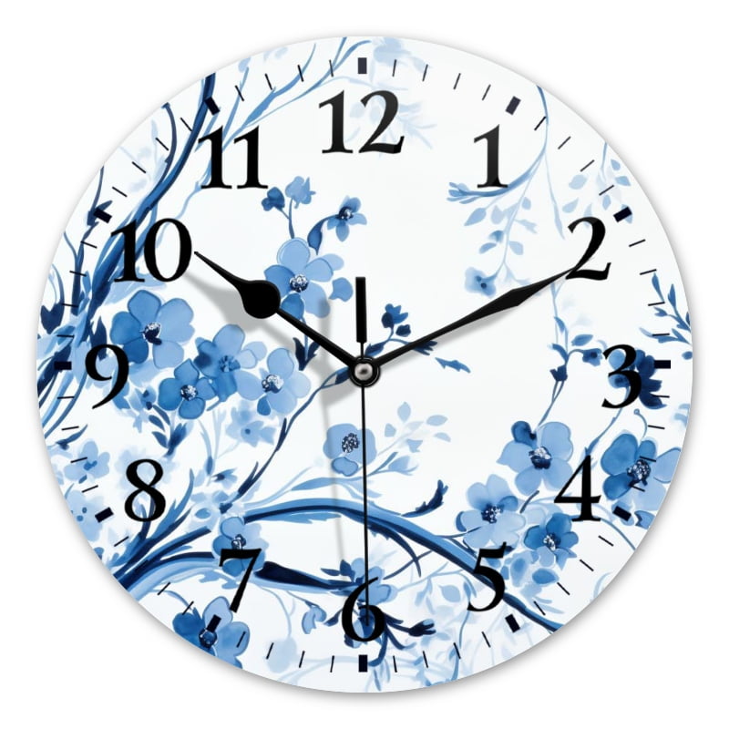 Battery Operated Analog Wall Clocks Non-Ticking Silent Modern Clock ...
