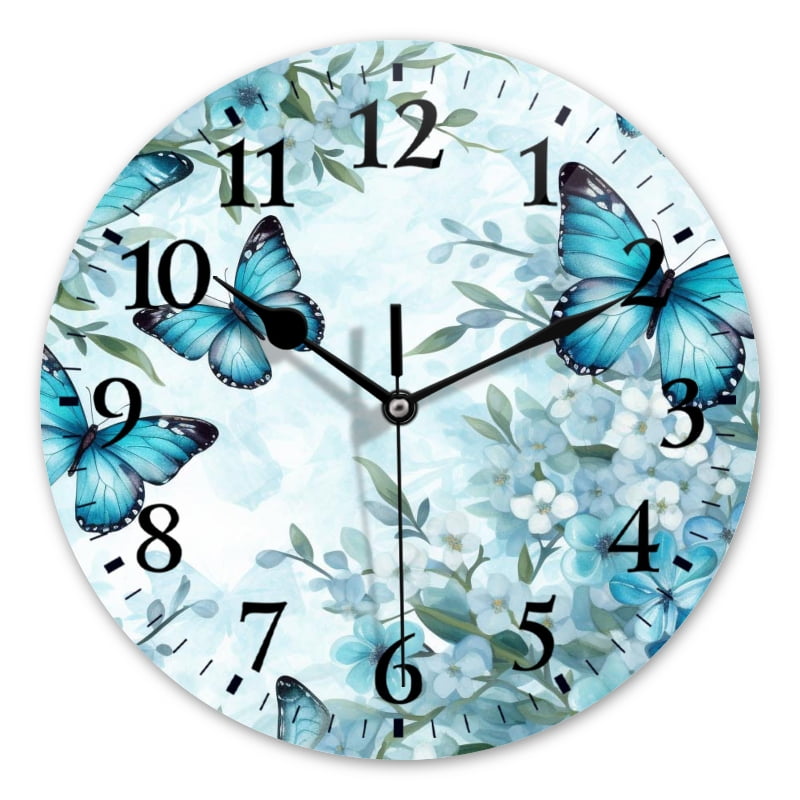 Battery Operated Analog Wall Clocks Non-Ticking Silent Modern Clock ...