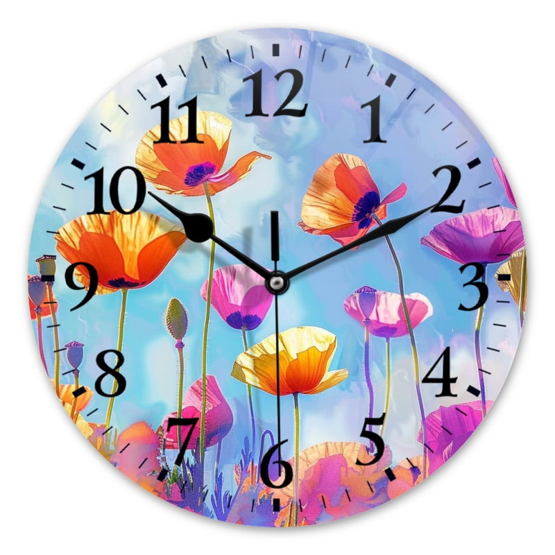Battery Operated Analog Wall Clocks Non-Ticking Silent Modern Clock ...