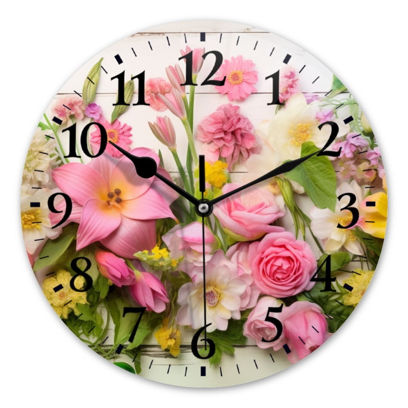 Battery Operated Analog Wall Clocks Non-Ticking Silent Modern Clock ...
