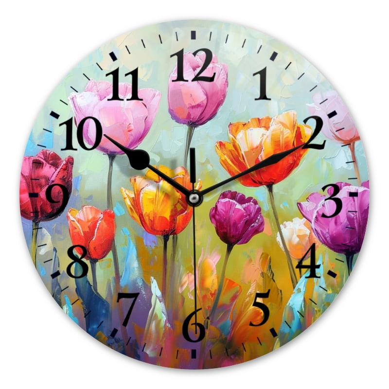 Battery Operated Analog Wall Clocks Non-Ticking Silent Modern Clock ...