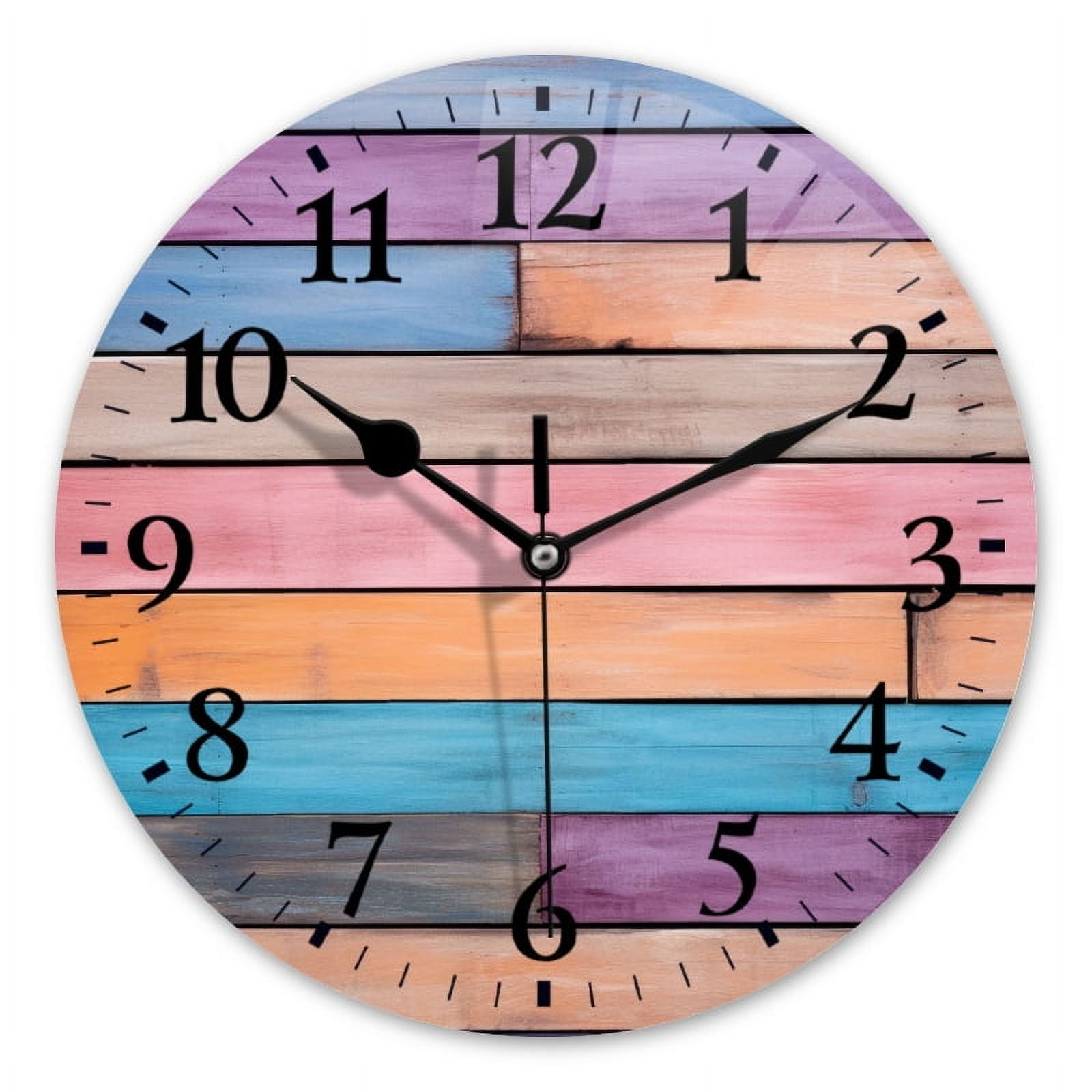 Battery Operated Analog Wall Clocks Non-Ticking Silent Modern Clock ...