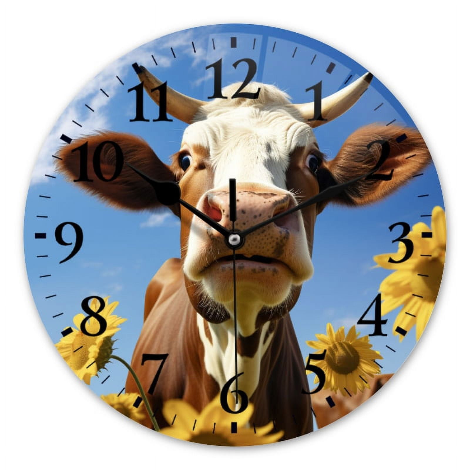 Battery Operated Analog Wall Clocks Non-Ticking Silent Modern Clock ...