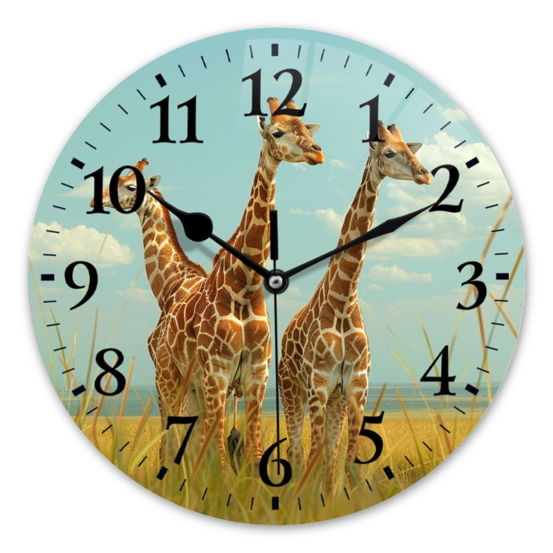 Battery Operated Analog Wall Clocks Non-Ticking Silent Modern Clock ...