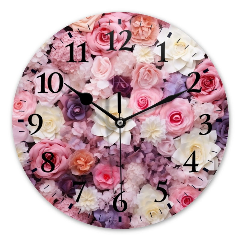 Battery Operated Analog Wall Clocks Non-Ticking Silent Modern Clock ...