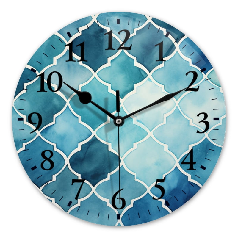 Battery Operated Analog Wall Clocks Non-Ticking Silent Modern Clock ...