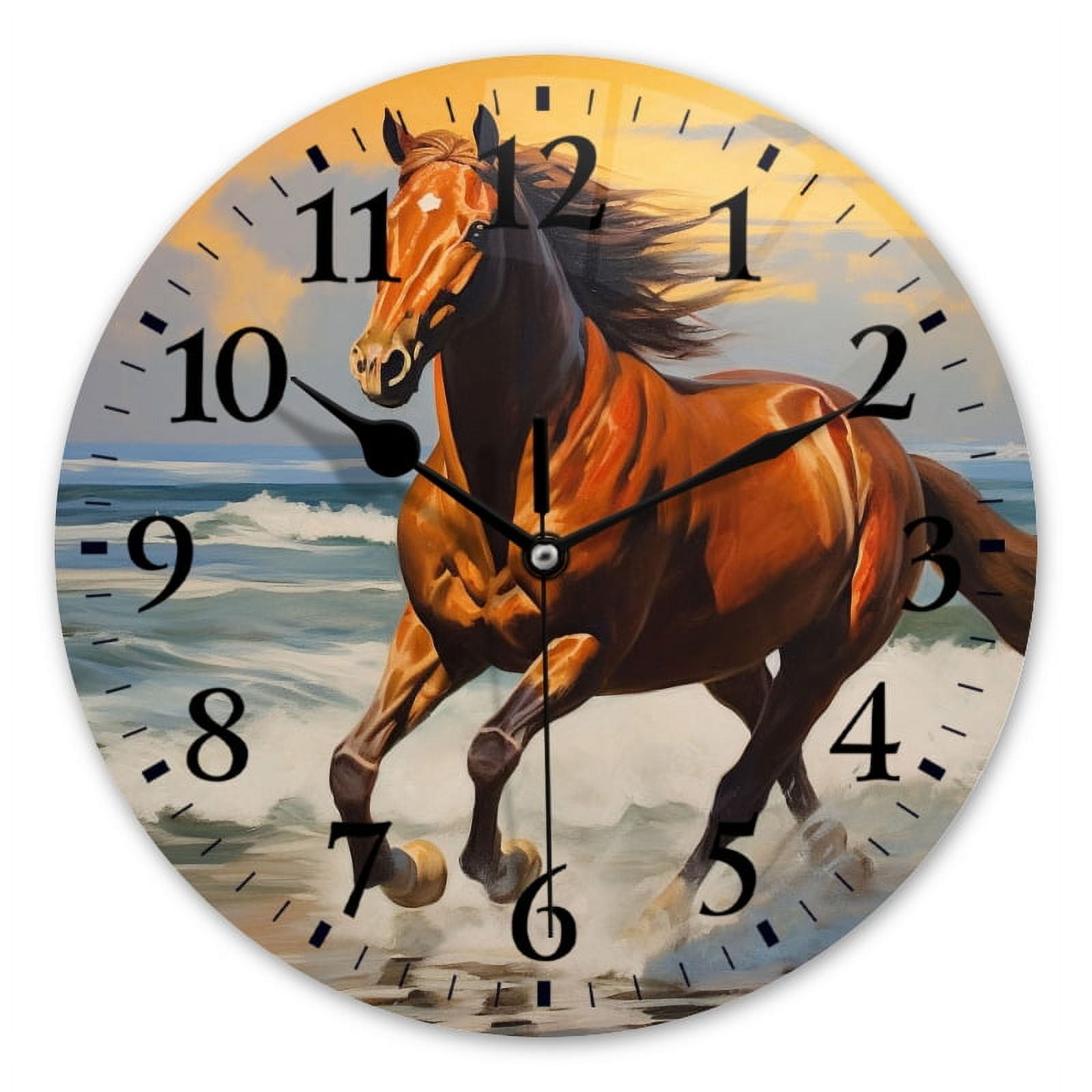 Battery Operated Analog Wall Clocks Non-Ticking Silent Modern Clock ...