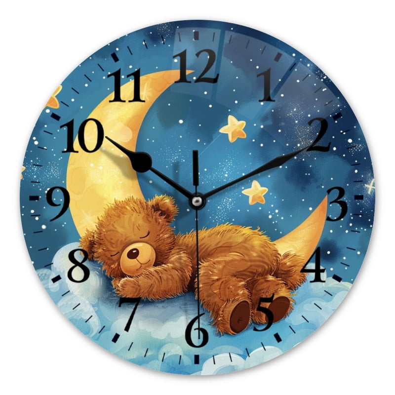 Battery Operated Analog Wall Clocks Non-Ticking Silent Modern Clock ...