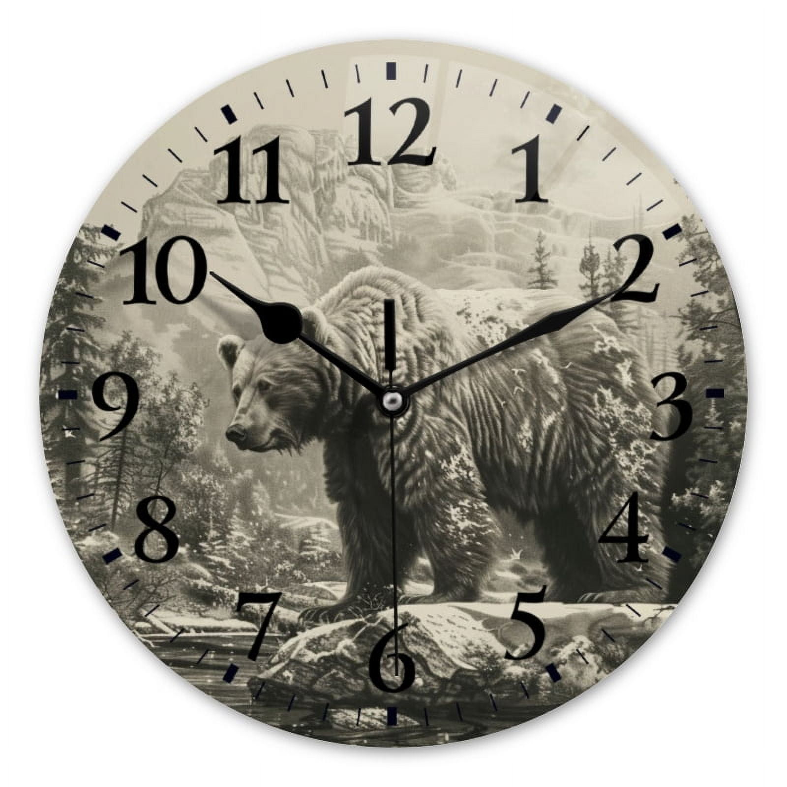 Battery Operated Analog Wall Clocks Non-Ticking Silent Modern Clock ...