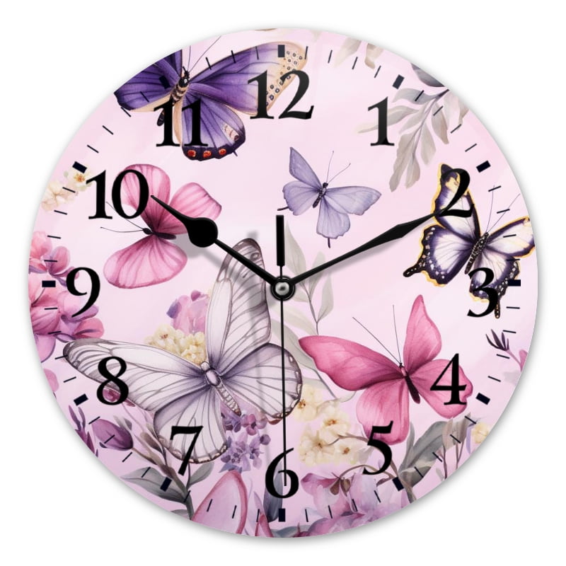 Battery Operated Analog Wall Clocks Non-Ticking Silent Modern Clock ...