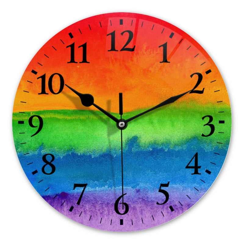 Battery Operated Analog Wall Clocks Non-Ticking Silent Modern Clock ...