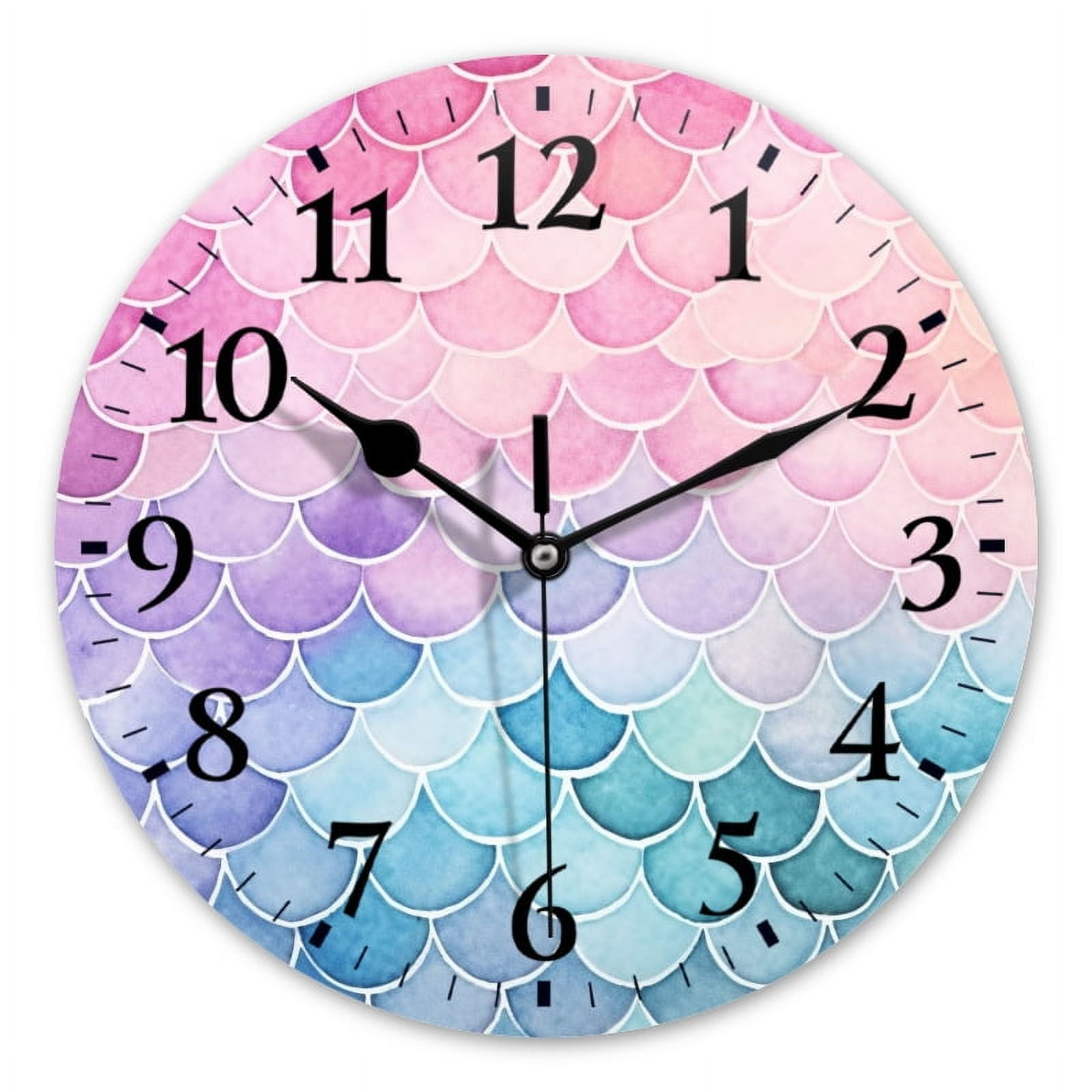 Battery Operated Analog Wall Clocks Non-Ticking Silent Modern Clock ...