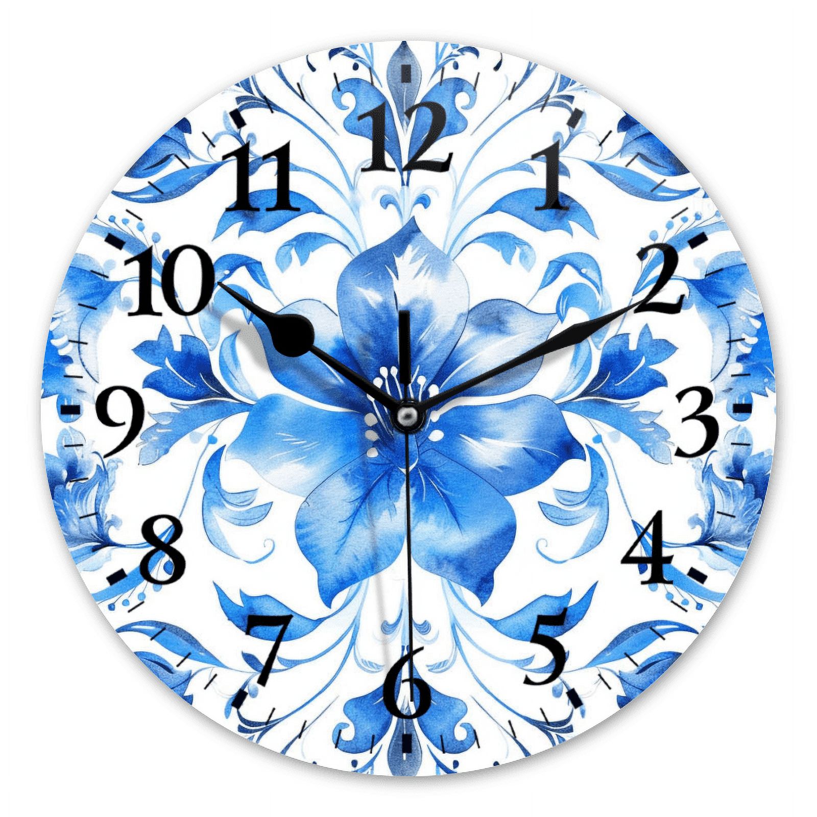 Battery Operated Analog Wall Clocks Non-Ticking Silent Round Clock ...