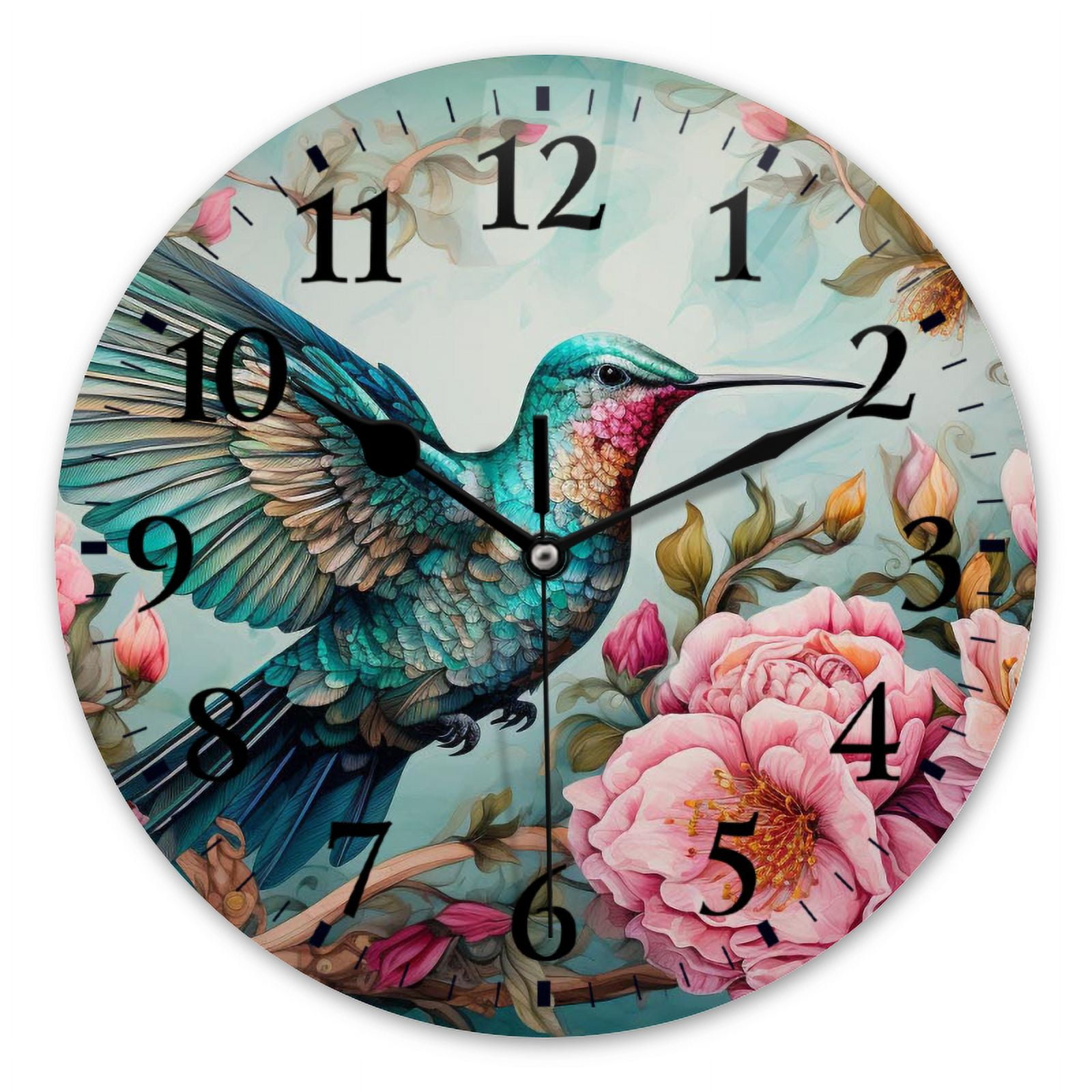 Battery Operated Analog Wall Clocks Non-Ticking Silent Round Clock ...