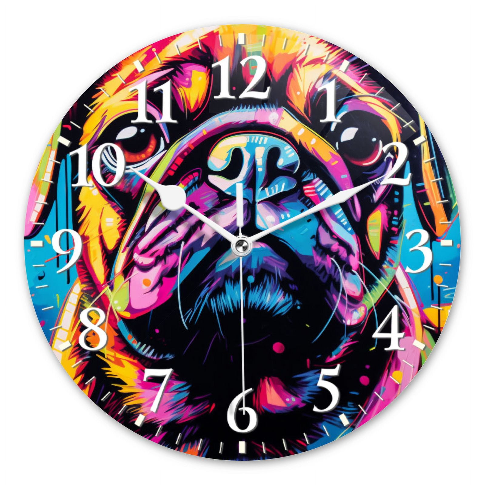 Battery Operated Analog Wall Clocks Non-Ticking Silent Round Clock ...