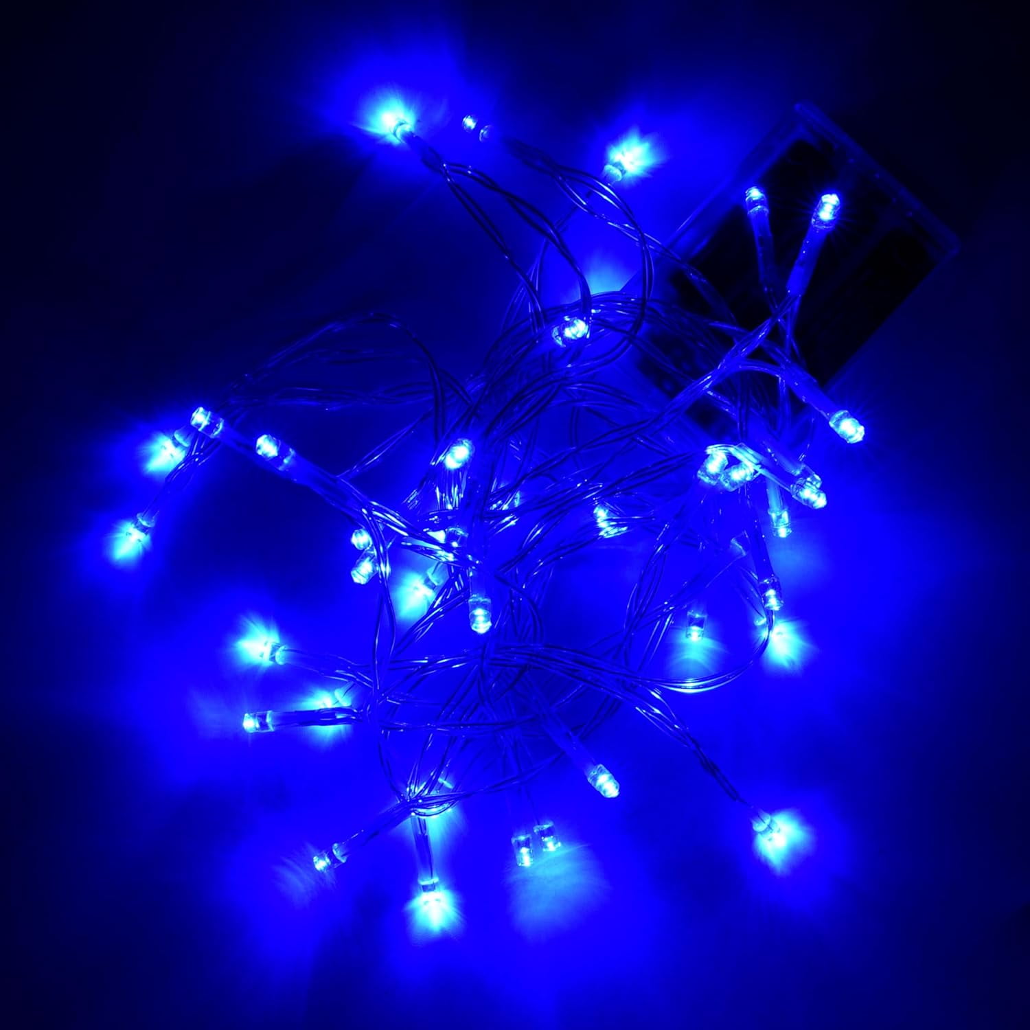 Battery Operated Blue Fairy Lights, 16ft 50 LED Clear Wire Fairy String ...