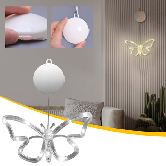 Battery Operated Butterfly LED Hanging Sign Light, flexible easy ...