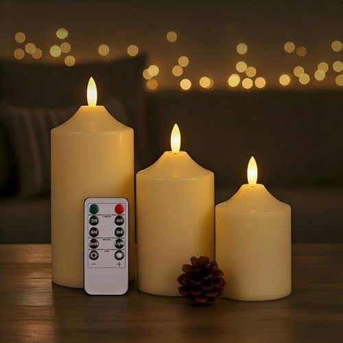 Battery Operated Candles with Timer, LED Flameless Candles Flickering ...