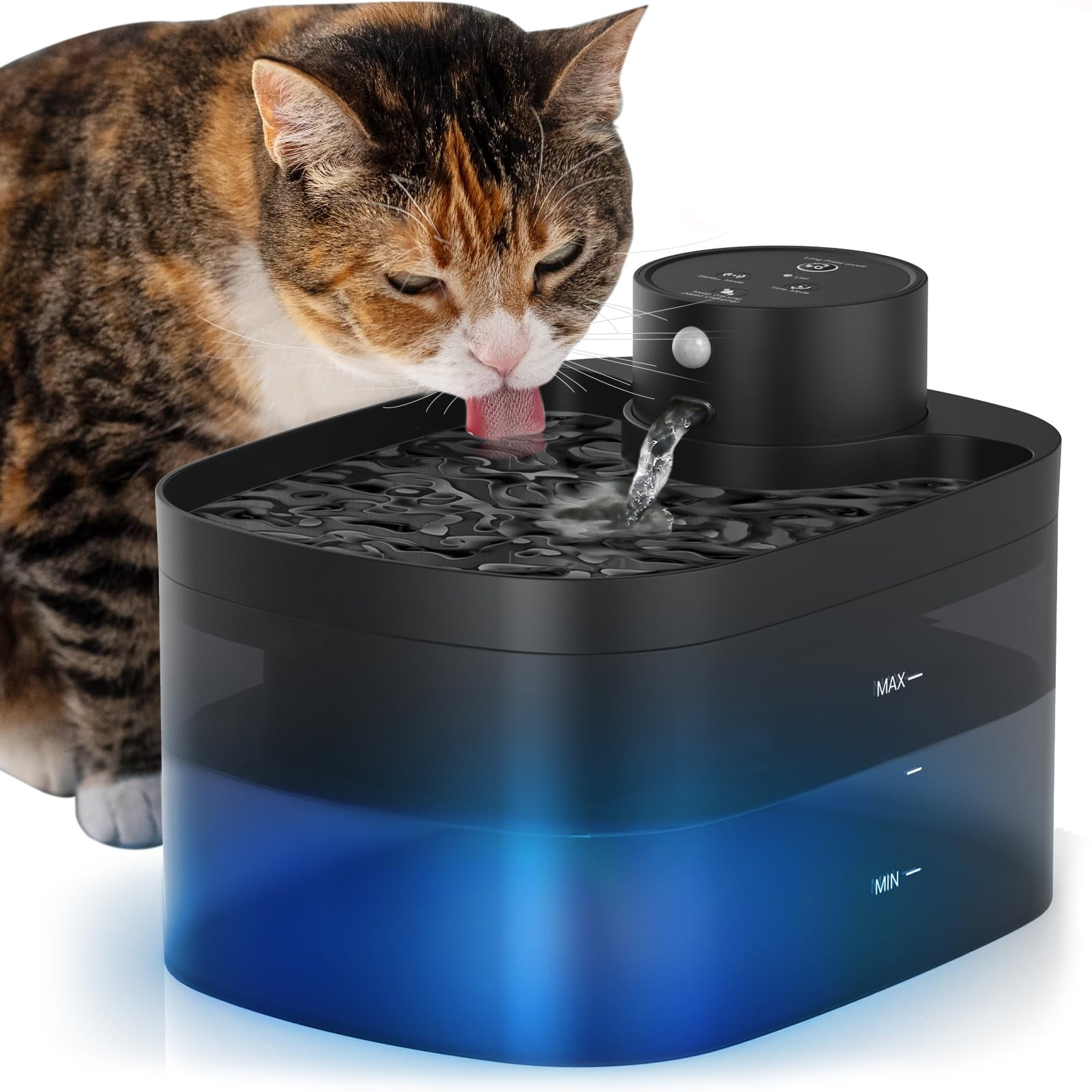 Battery Operated Cat Water Fountain, 84Oz/2.5L Wireless Pet Water ...