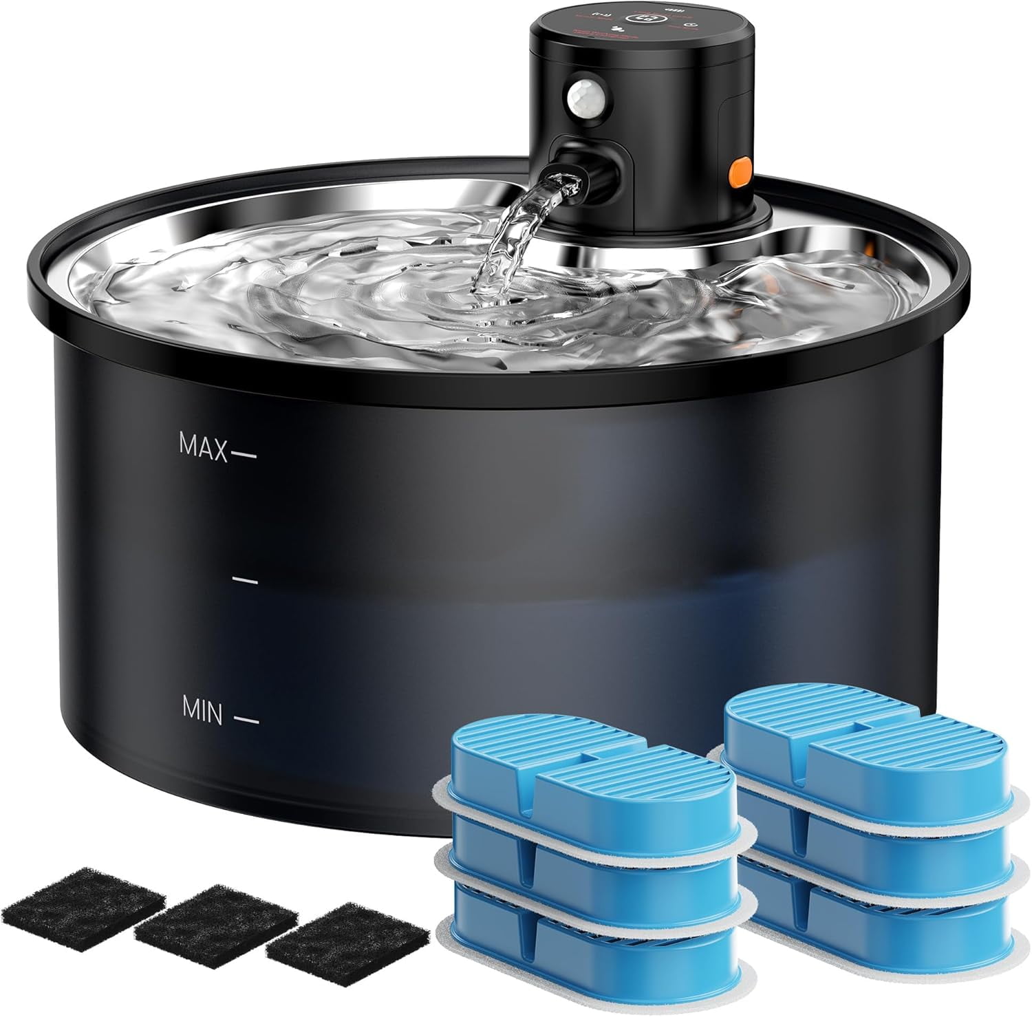 Battery Operated Cat Water Fountain: Wireless Pet Fountain Stainless ...