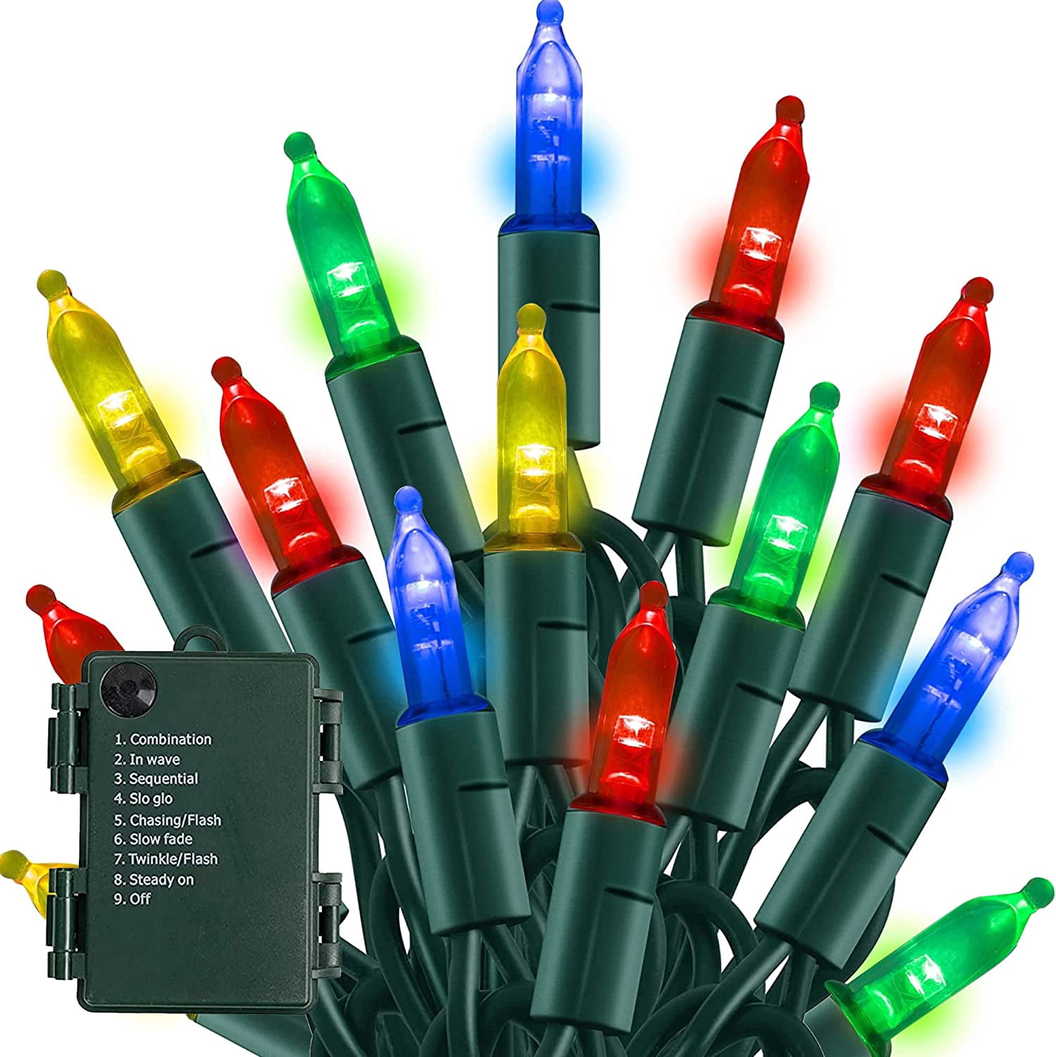 Battery Operated Christmas Lights, 1 Pack 50 LED 16FT Fairy Lights ...
