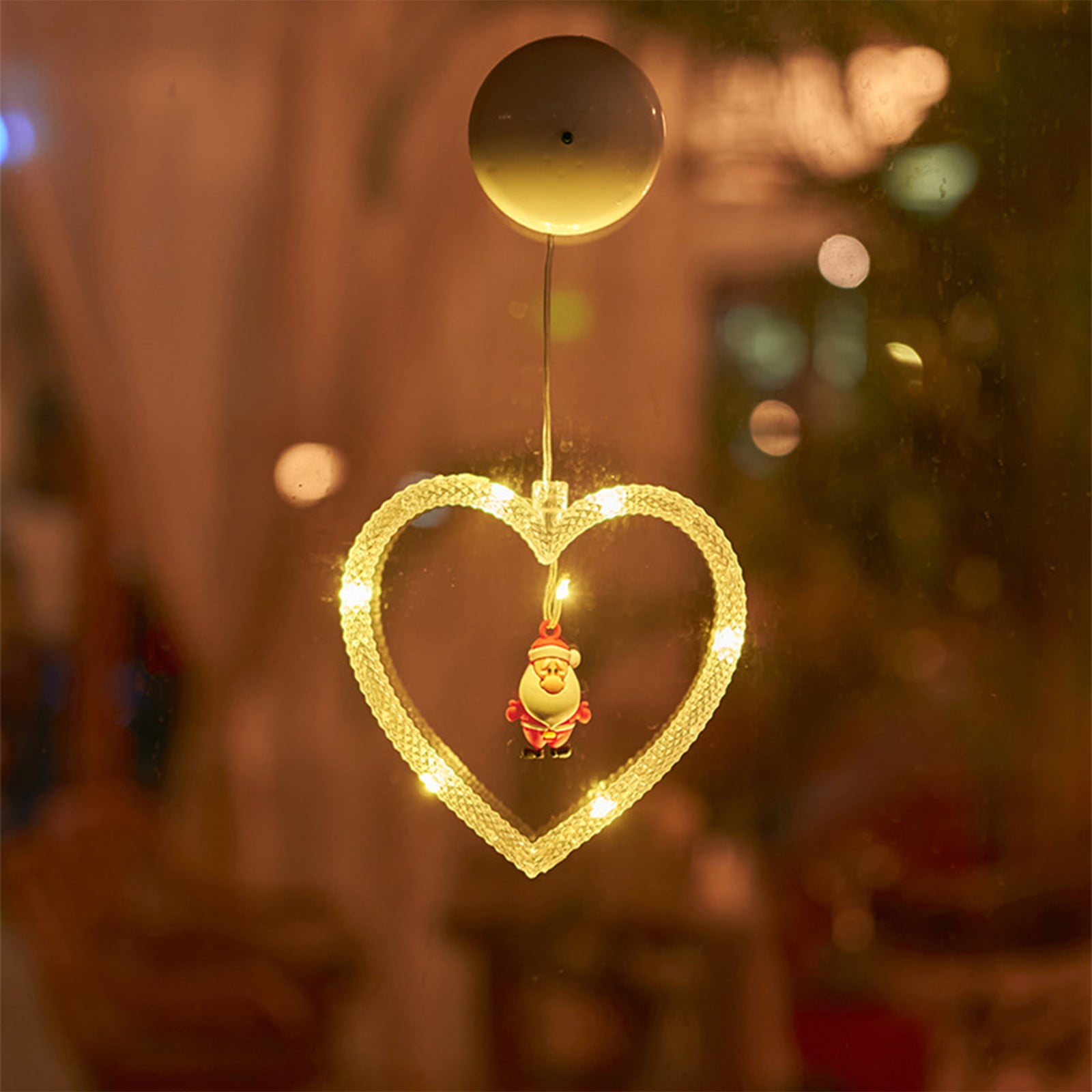 Battery Operated Christmas Lights - 10 LED Snowflake Santa Deer Hanging ...