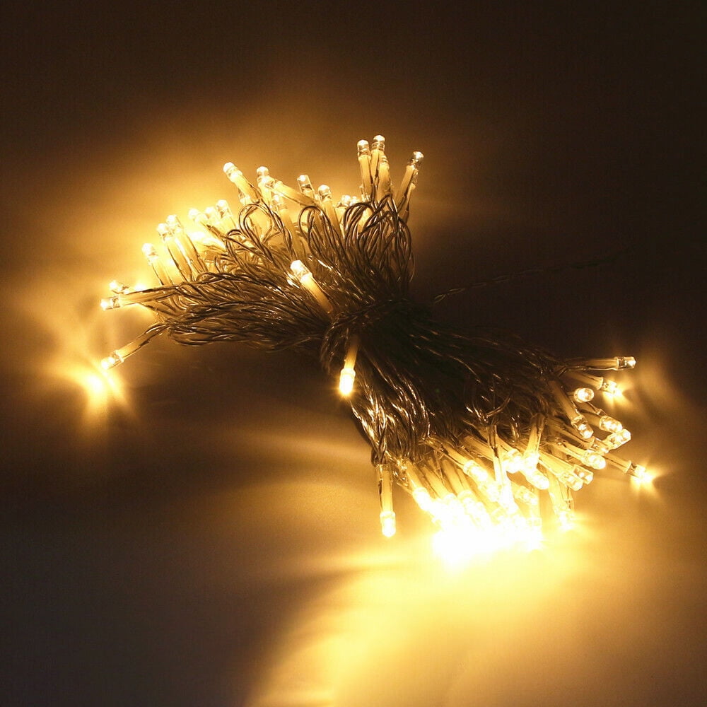 Battery Operated Christmas Lights, 16ft 50 LED Warm White Clear Wire ...
