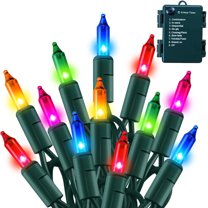 ASENEK Battery Powered 18ft String Lights, 50 LED Christmas Lights with Timer & 8 Modes, Multi ...