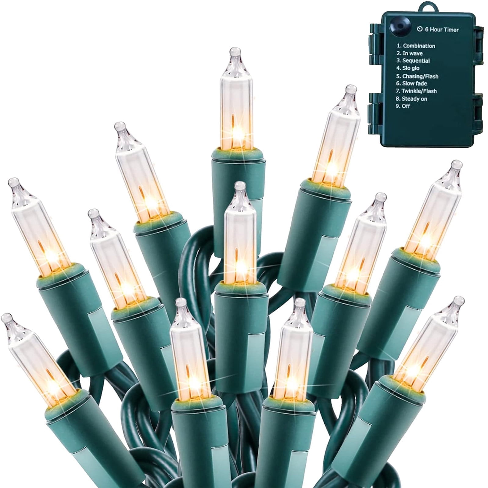 Lifiietho 17 Ft 50 LED Battery Operated Christmas Mini String Lights ...