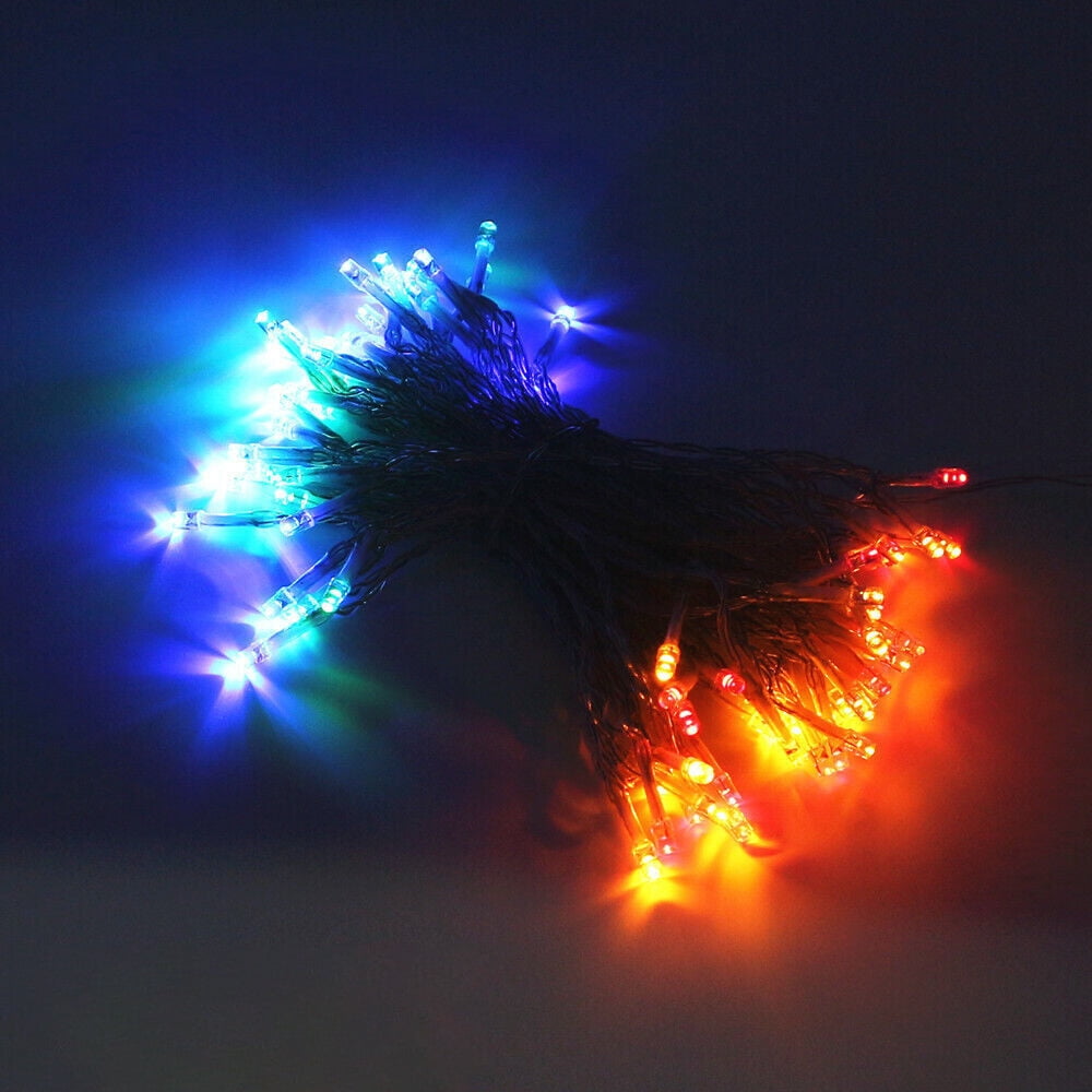 Battery Operated Christmas Lights, 33ft 100 LED Multicoloured Clear ...