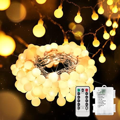 Battery Operated Christmas Lights, 50 Led Twinkle Lights with Remote ...