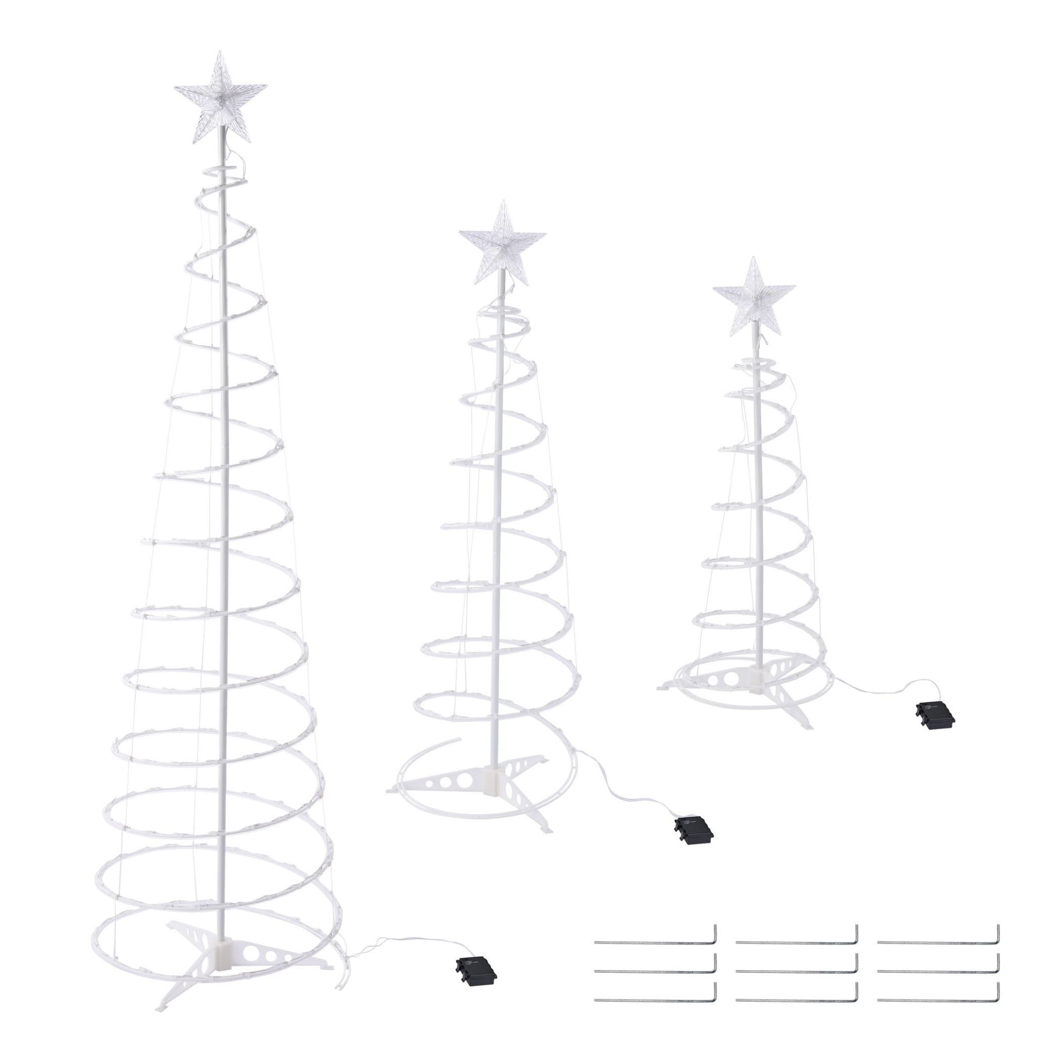 Battery Operated Christmas Spiral Lights - 3ft, 4ft & 6ft - Cool White ...