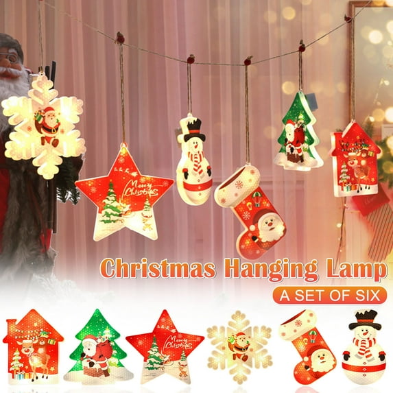 Battery Operated Christmas String Lights with Hook & Sucker - Snowflake ...