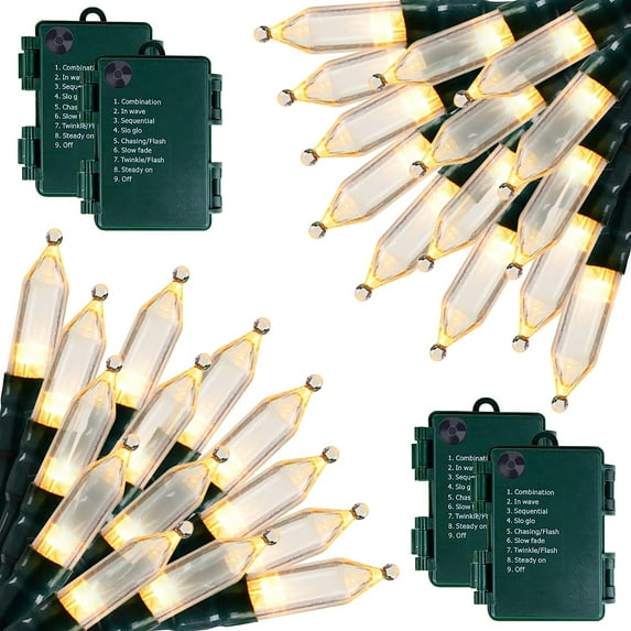 Battery Operated Christmas YANTONs 4 Pack 20 LED Mini String YANTONs ...