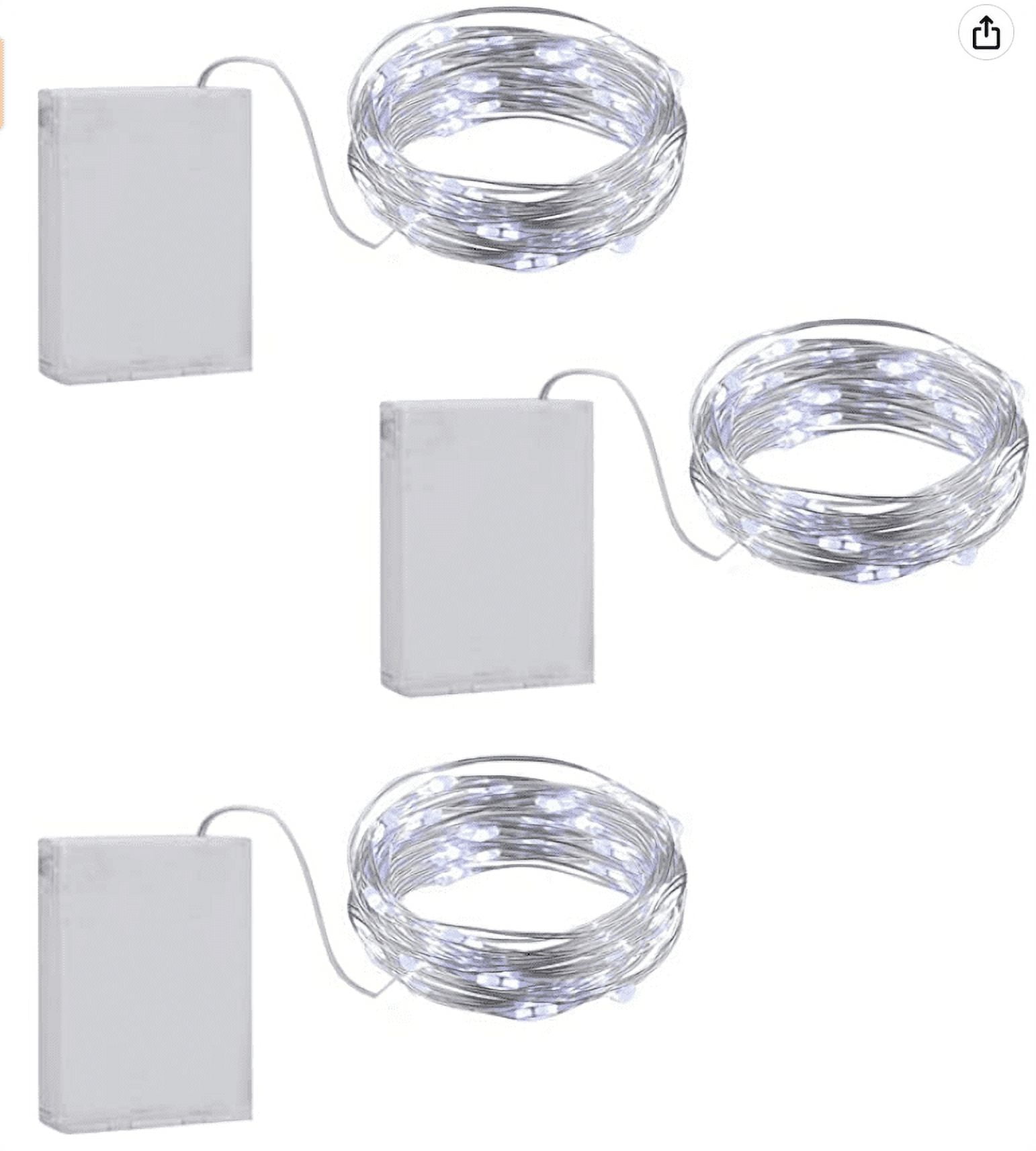 Qidol Battery Operated String Lights, Copper Wire, 9.8ft, Cold White ...