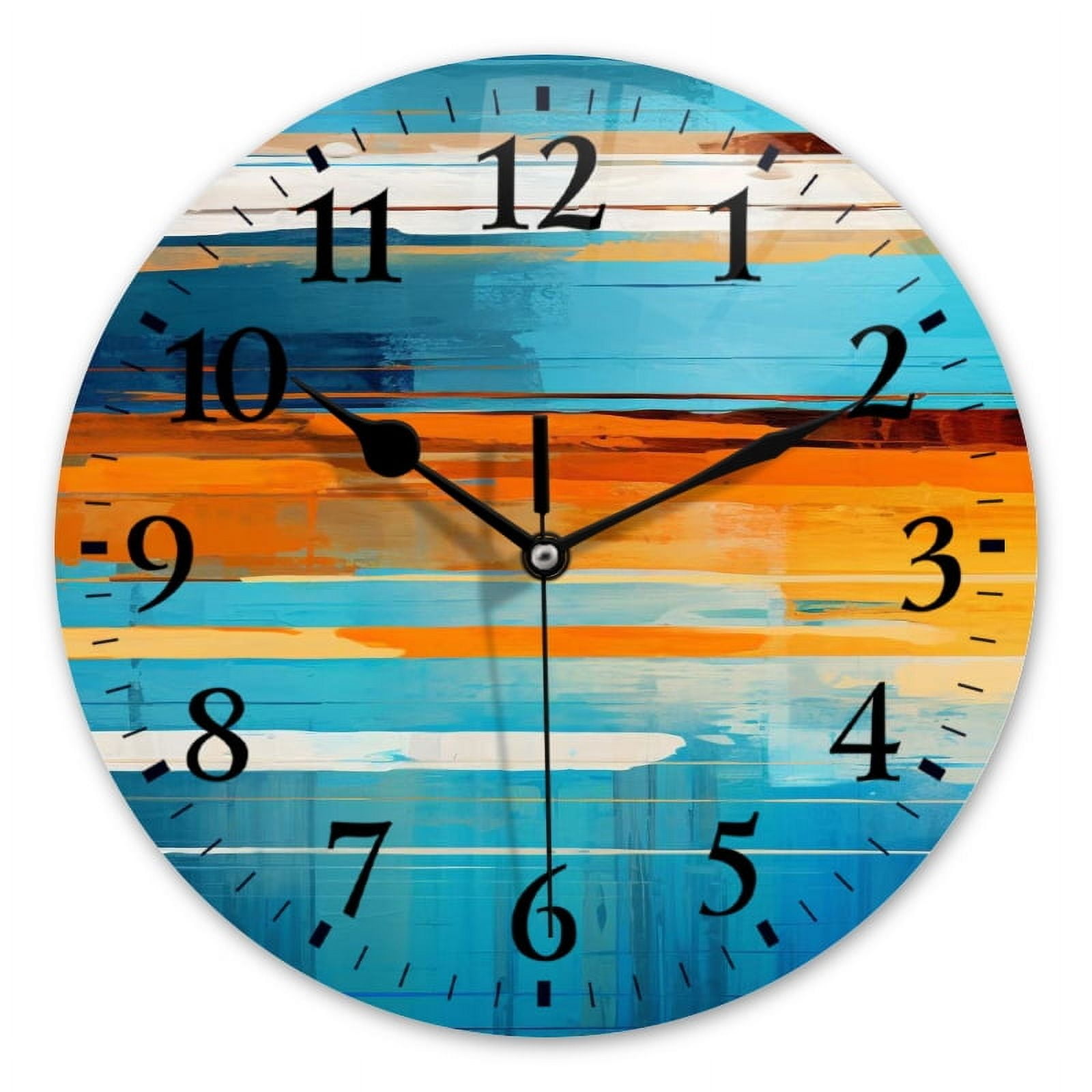 Non-Ticking Silent Wall Clocks Battery Operated Personalized Decor ...