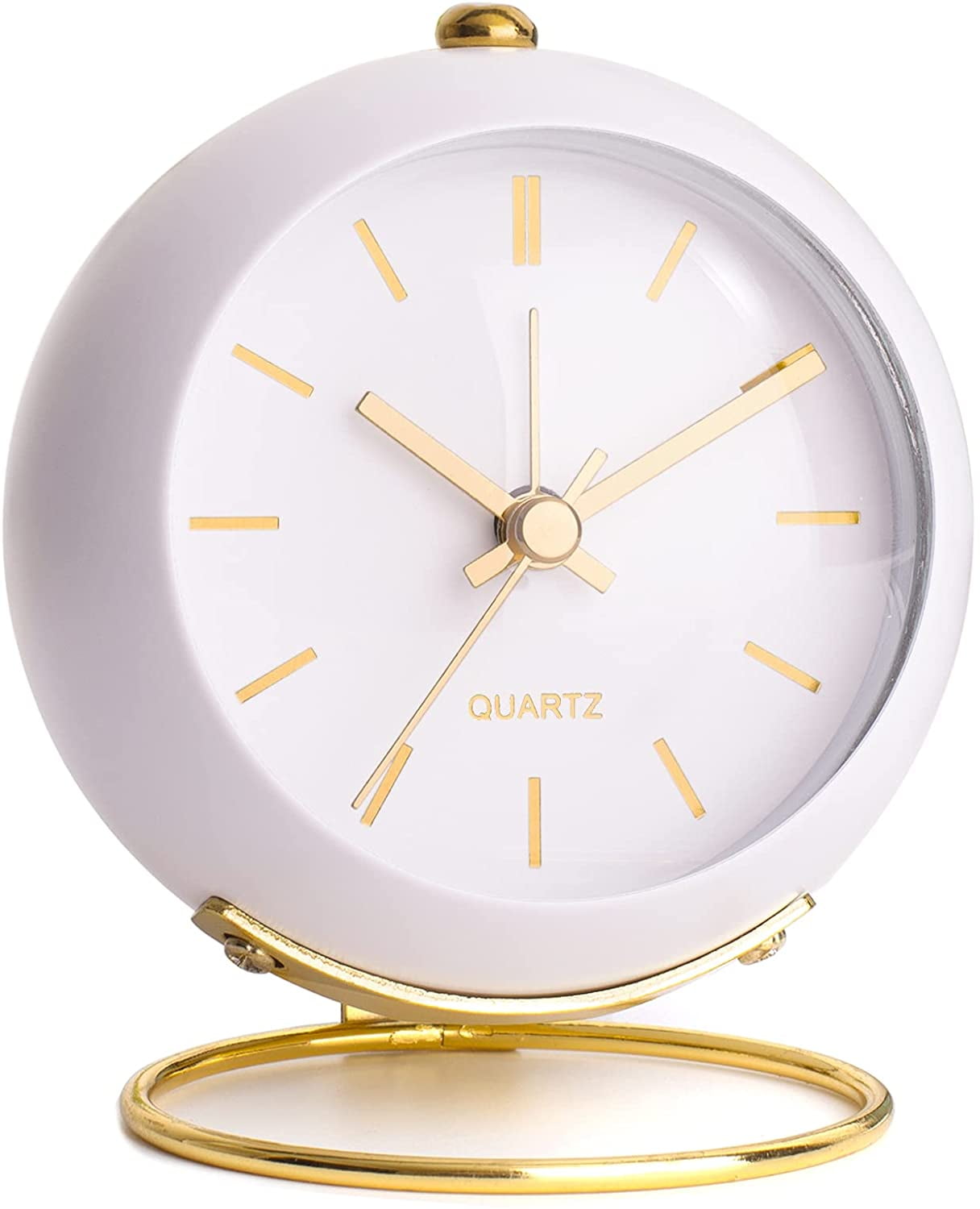 Battery Operated Desk Alarm Clocks with Light,Retro Silent No Ticking ...