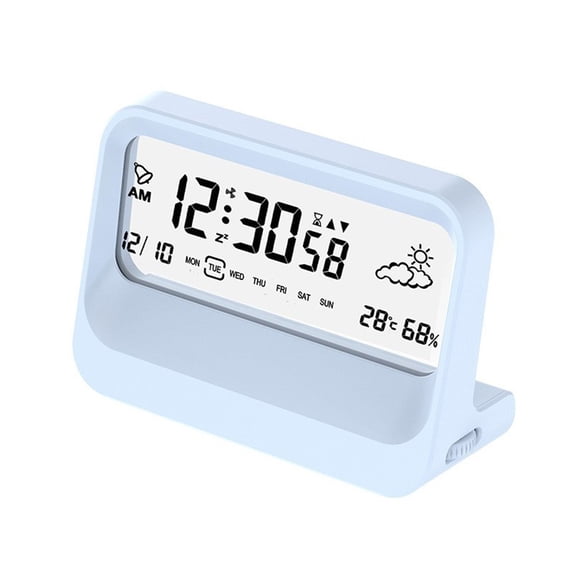 Battery Operated Digital Alarm Clock with Time Date and Temperature ...