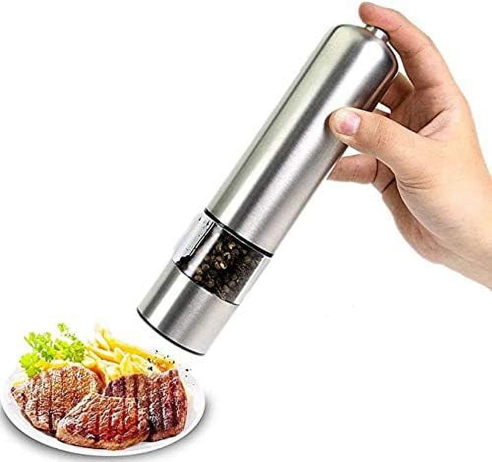 Battery-Operated Electric Grinder, Stainless Steel Exterior, Ceramic ...